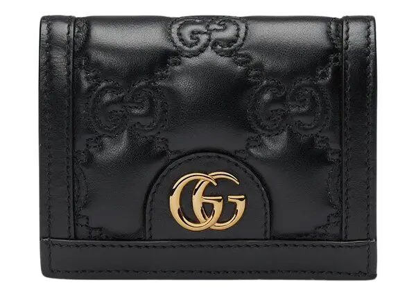 Gucci Gg Matelasse Card Case Wallet - Black