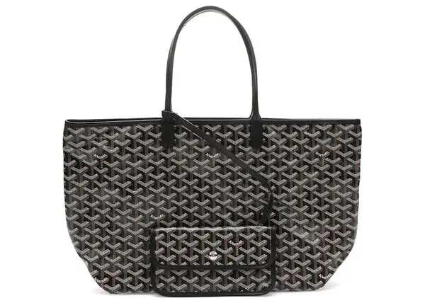 Goyard Saint Louis Tote Pm Monogram Chevron - Black
