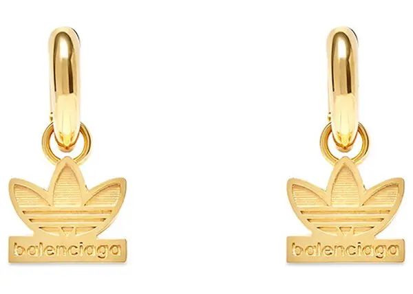 Balenciaga X Adidas Trefoil Earrings - Gold