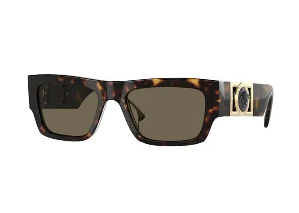 Versace Medusa Rectangular Sunglasses - Havana/brown (ve4416u 108/3)