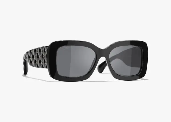 Chanel Rectangle Polarized Sunglasses - Black/gray (5483 C622/t8)