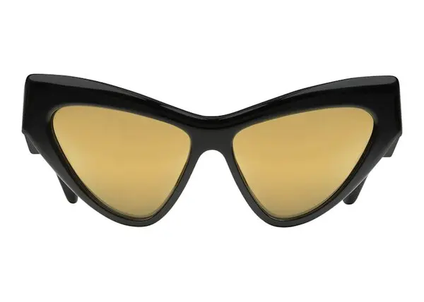 Gucci Cat Eye Frame Sunglasses - Shiny Black/gold/tone