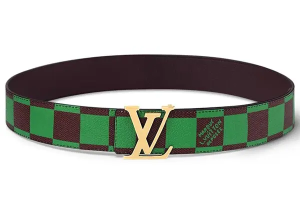 LOUIS VUITTON Initiales 40mm Reversible Damier Pop Belt - Green