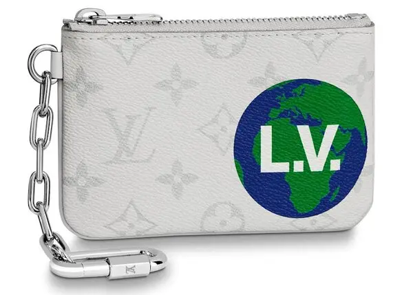 LOUIS VUITTON Zipped Pouch Monogram Logo Story Pm - White