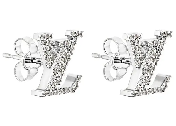 LOUIS VUITTON Iconic Stud Earrings - Silver/rhinestone