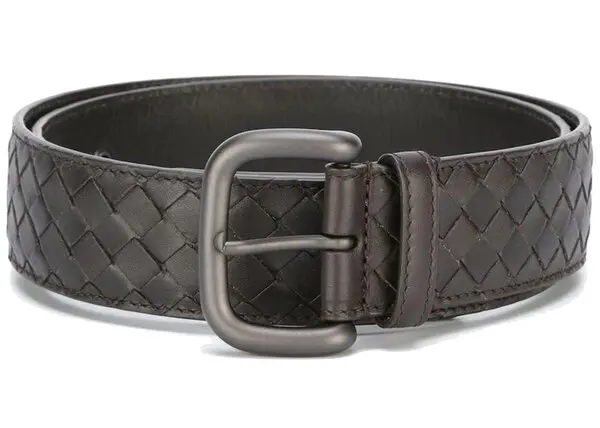 Bottega Veneta Intrecciato Leather Belt - Brown