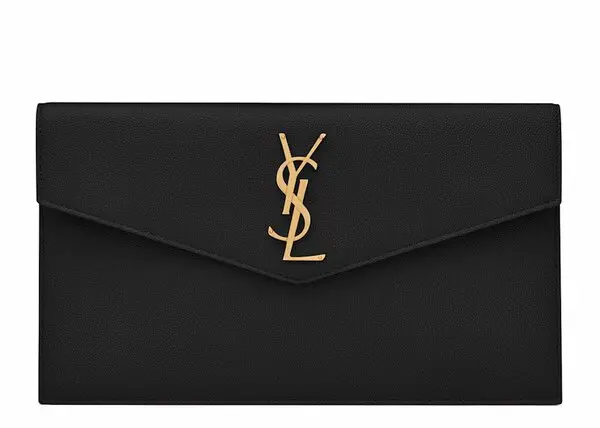 Saint Laurent Uptown Pouch Grain De Poudre - Black