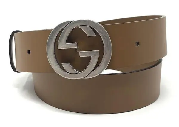 Gucci Interlocking Gg Leather Belt - Brown