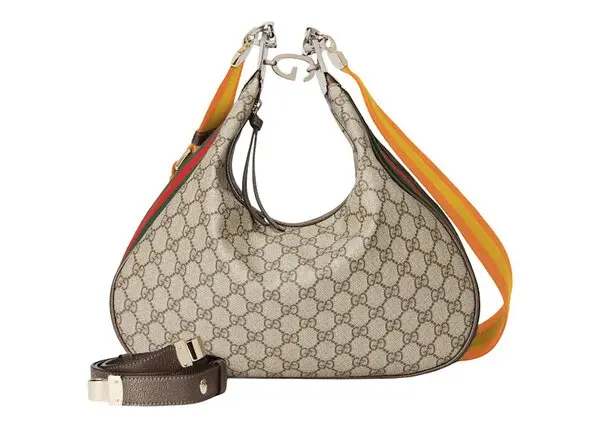 Gucci Attache Large Shoulder Bag Gg Supreme - Beige/ebony