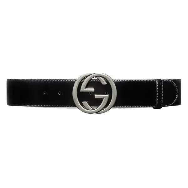 Gucci Interlocking G Buckle Wide Belt - Black