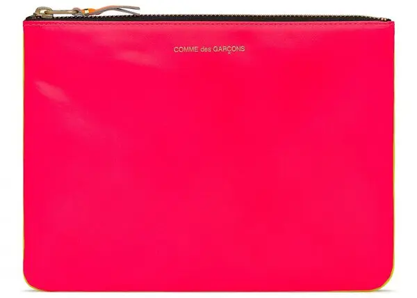 Comme Des Garçons Sa5100sf New Super Fluo Wallet - Pink/yellow
