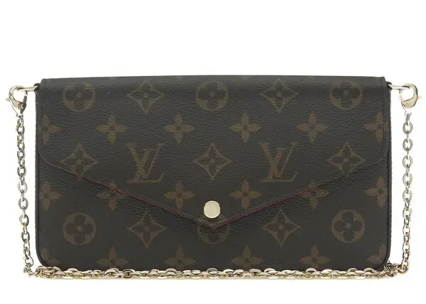 LOUIS VUITTON Pochette Felicie Monogram Clutch With Chain Strap - Fuchsia