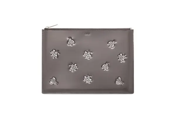 Dior X Kaws Pouch With Bee Print - Silver