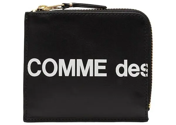 Play Comme Des Garcon Cdg Play Huge Logo Zip Wallet Play - Black