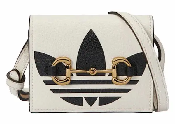 Gucci X Adidas Card Case With Horsebit - White/black