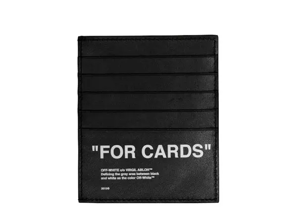 Off-White Bold Quote Card Holder For Cards - Black