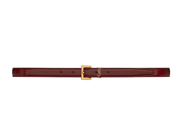 Saint Laurent Cassandre Leather Belt - Red Agate
