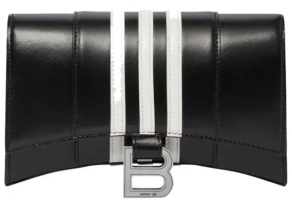 Balenciaga X Adidas Hourglass Wallet With Chain - Black