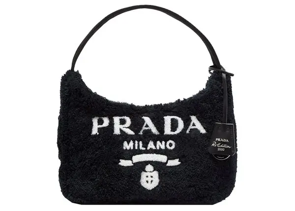 Prada Re-edition 2000 Terry Mini Shoulder Bag - Black