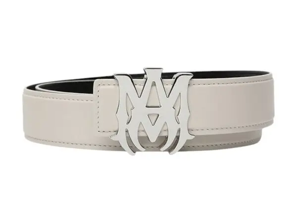 Amiri Nappa Leather Belt - Alabaster