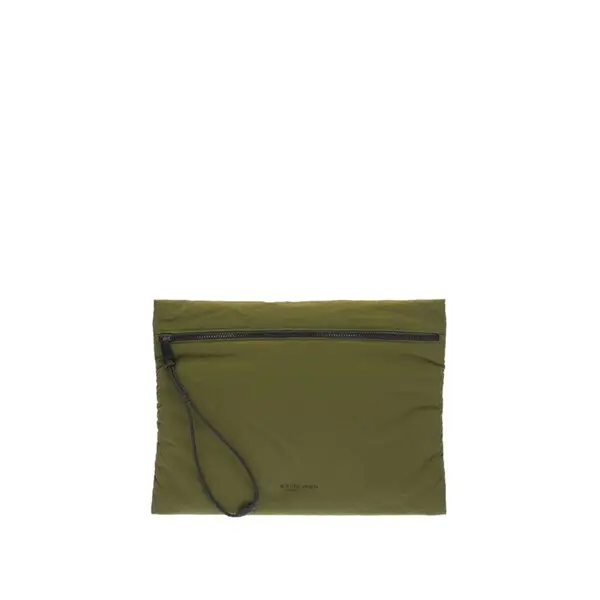 Bottega Veneta Logo Printed Pouch - Green