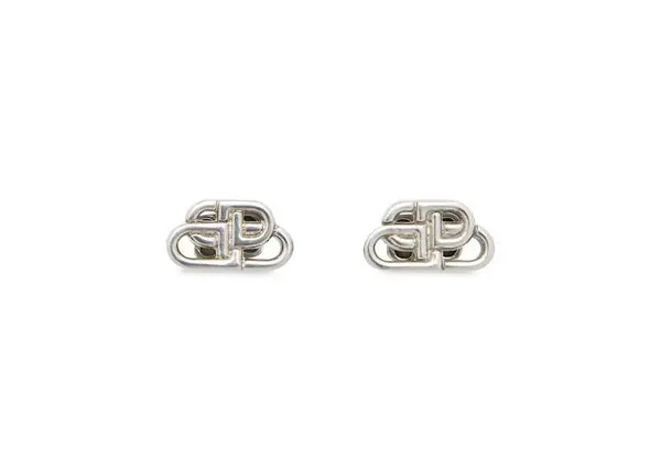 Balenciaga Bb Xs Stud Earrings - Silver