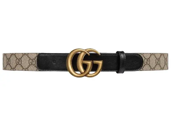 Gucci Saint Laurent Leather Belt With Monogram Buckle - Black