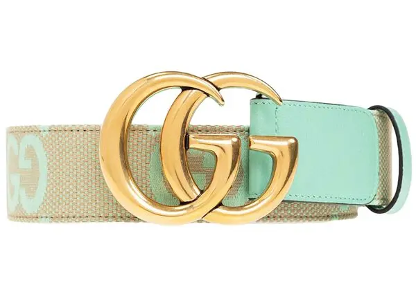 Gucci Gg Marmont Jumbo Gg Belt - Mint Green