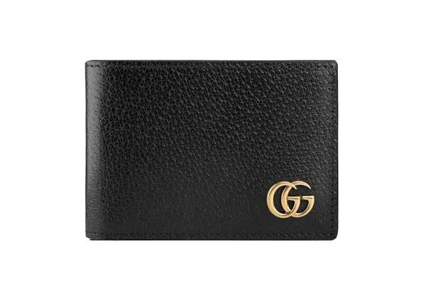 Gucci Gg Marmont Bifold Wallet Textured Calfskin - Black