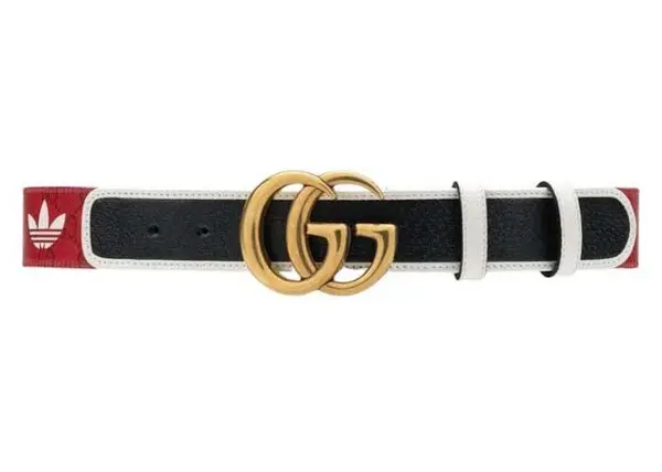 Gucci X Adidas Gg Canvas Belt - Red/white/black