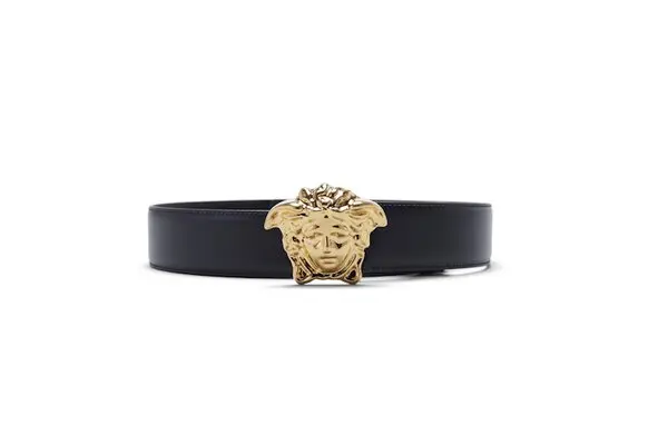 Versace Palazzo Belt With Medusa Buckle - Black