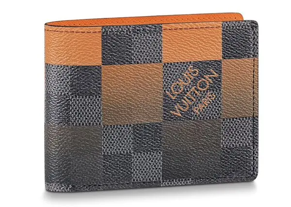 LOUIS VUITTON Ple Wallet Damier Graphite Giant - Orange