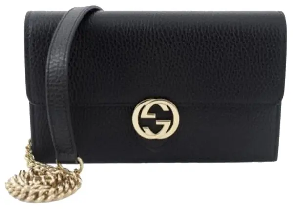 Gucci Interlocking Chain Wallet Small - Black