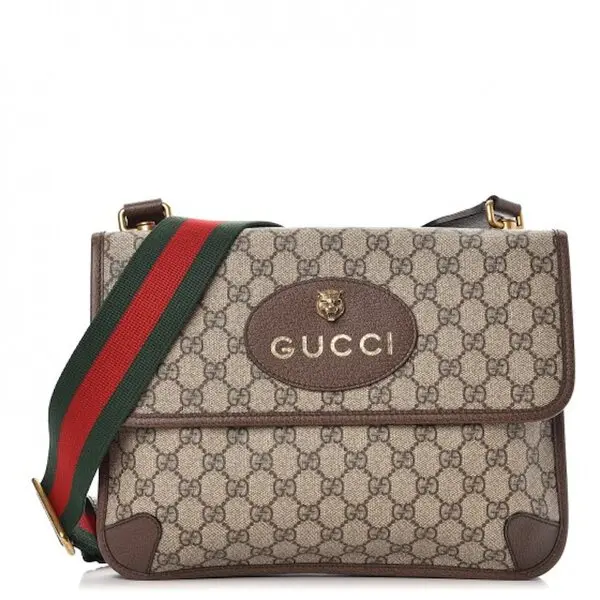 Gucci Gg Supreme Messenger Bag - Brown