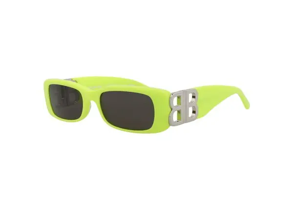 Balenciaga Square Rectangle Sunglasses - Yellow/silver/grey (bb0096s