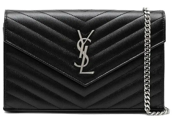 Saint Laurent Envelope Wallet Strap - Black