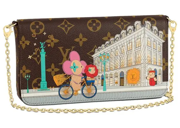 LOUIS VUITTON Félicie Pochette Vivienne Holiday - Monogram Canvas/pink