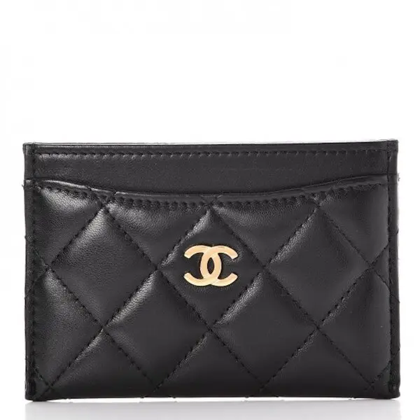 Chanel Card Holder Quilted Diamond Lambskin - Black