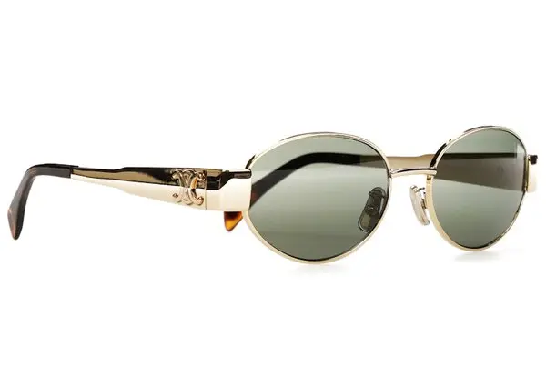 Celine Triomphe Metal 01 Sunglasses - Gold/green (4s235cmlb.35sg/cl40235u)