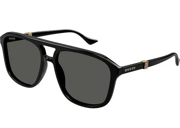 Gucci Running Web Aviator Sunglasses - Black/gold (gg1494s 001)