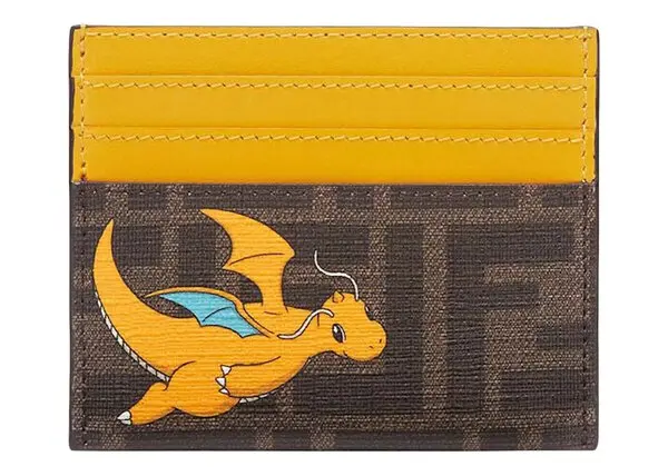 Fendi X Frgmt X Pokemon Ff Fabric Card Holder Card Case - Brown/yellow