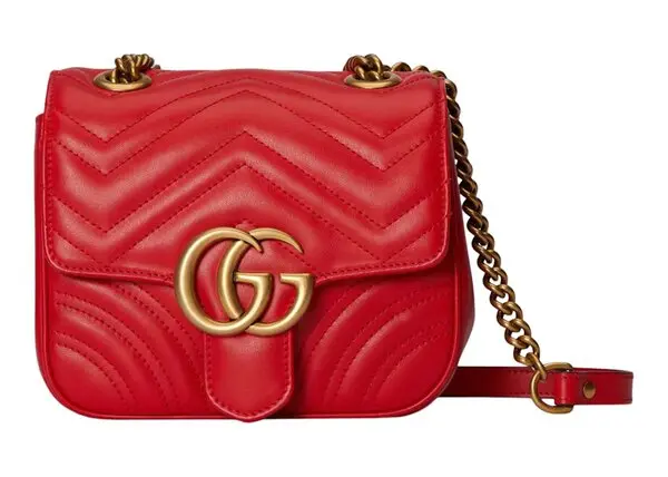 Gucci Gg Marmont Mini Shoulder Bag - Red