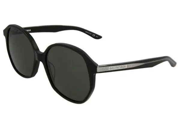 Balenciaga Oversized Round Acetate Sunglasses - Black/grey (bb0005s/30006545