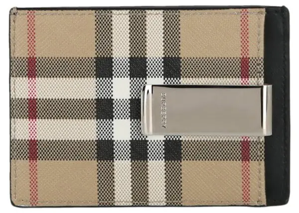 Burberry Check Print Card Holder - Beige