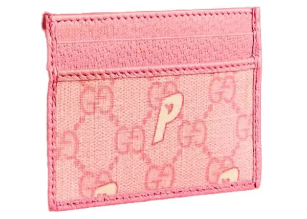 PALACE X Gucci Ggp Supreme Card Case - Pale Pink