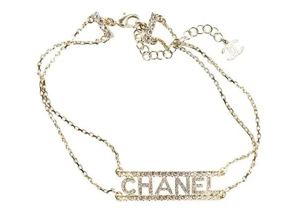 Chanel Metal And Crystal Choker Necklace - Gold/crystal