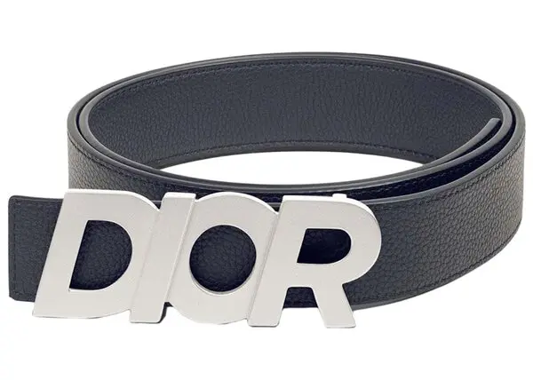 Dior Reversible Belt - Navy Blue/silver