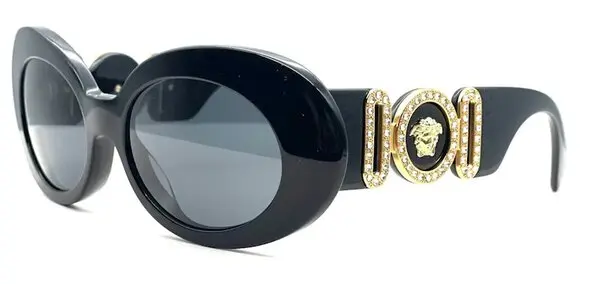 Versace Medusa Biggie Oval Sunglasses - Black (ve4426bu/gb1/87)