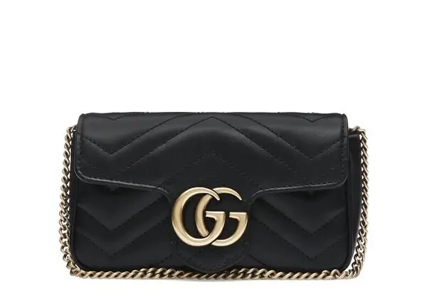 Gucci Gg Marmont Matelassé Super Mini Bag - Black