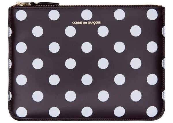 Comme Des Garçons Sa5100pd Wallet Polka Dots - Brown